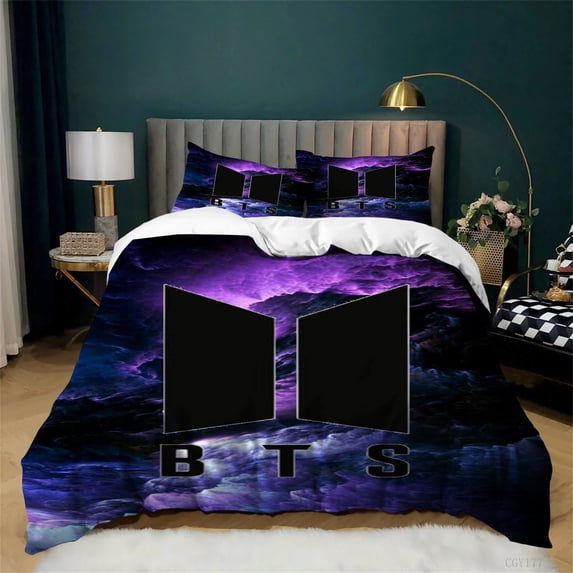 3pcs Kpop BTS Bedding Duvet Cover Set Lightweight Quilt Cover All ...