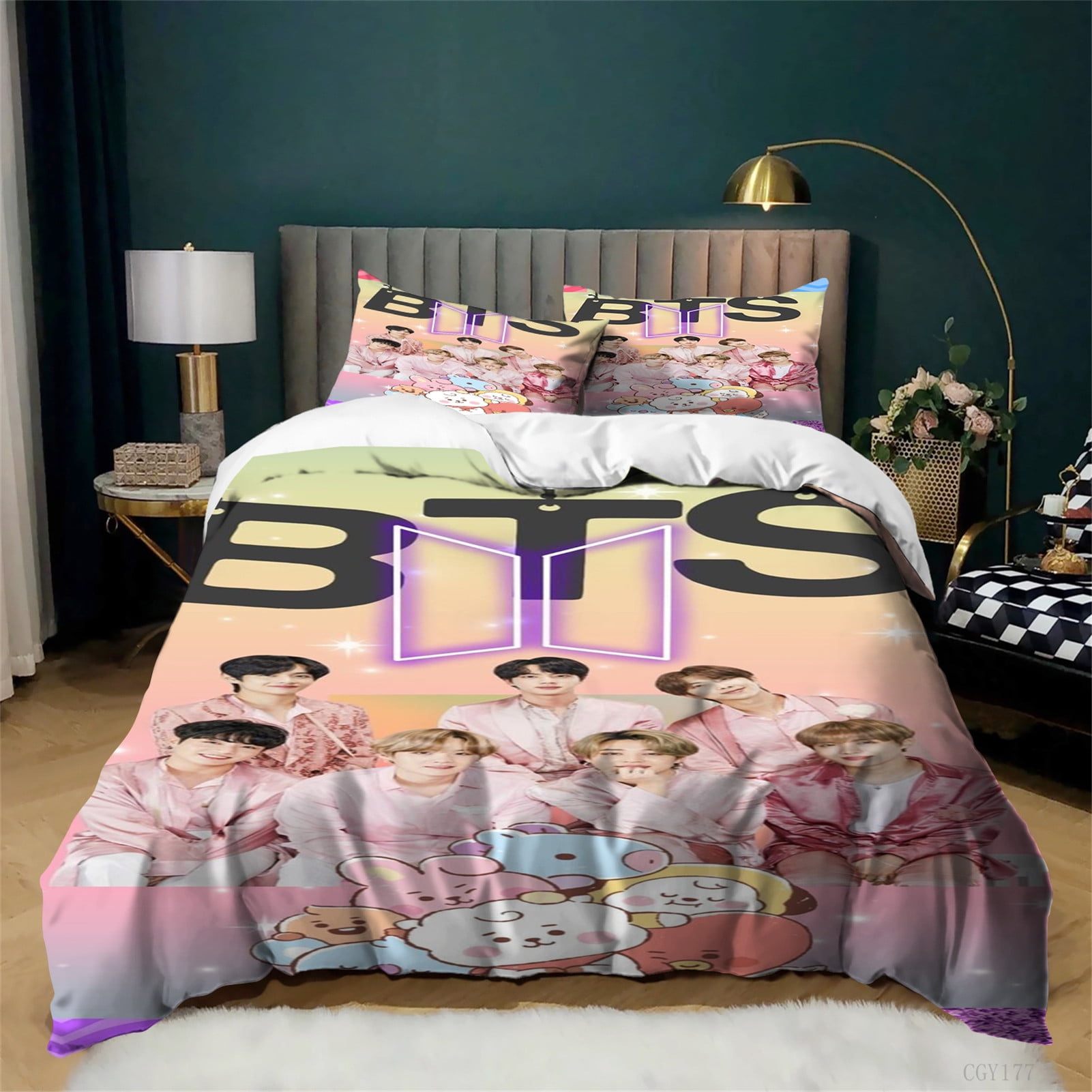 3pcs Kpop BTS Bedding Duvet Cover Set Lightweight Quilt Cover All ...
