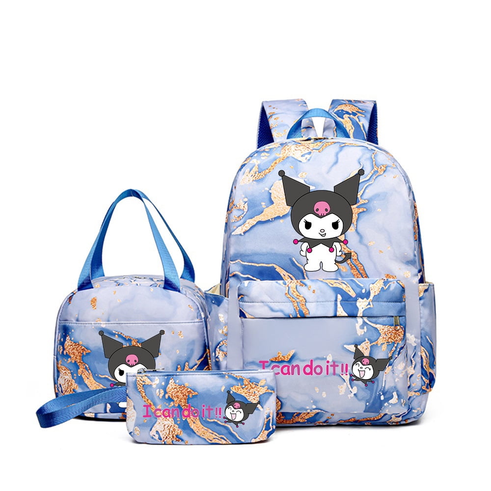 3pcs Kuromi Backpack Set - Large Capacity Bookbag with Lunch Bag ...