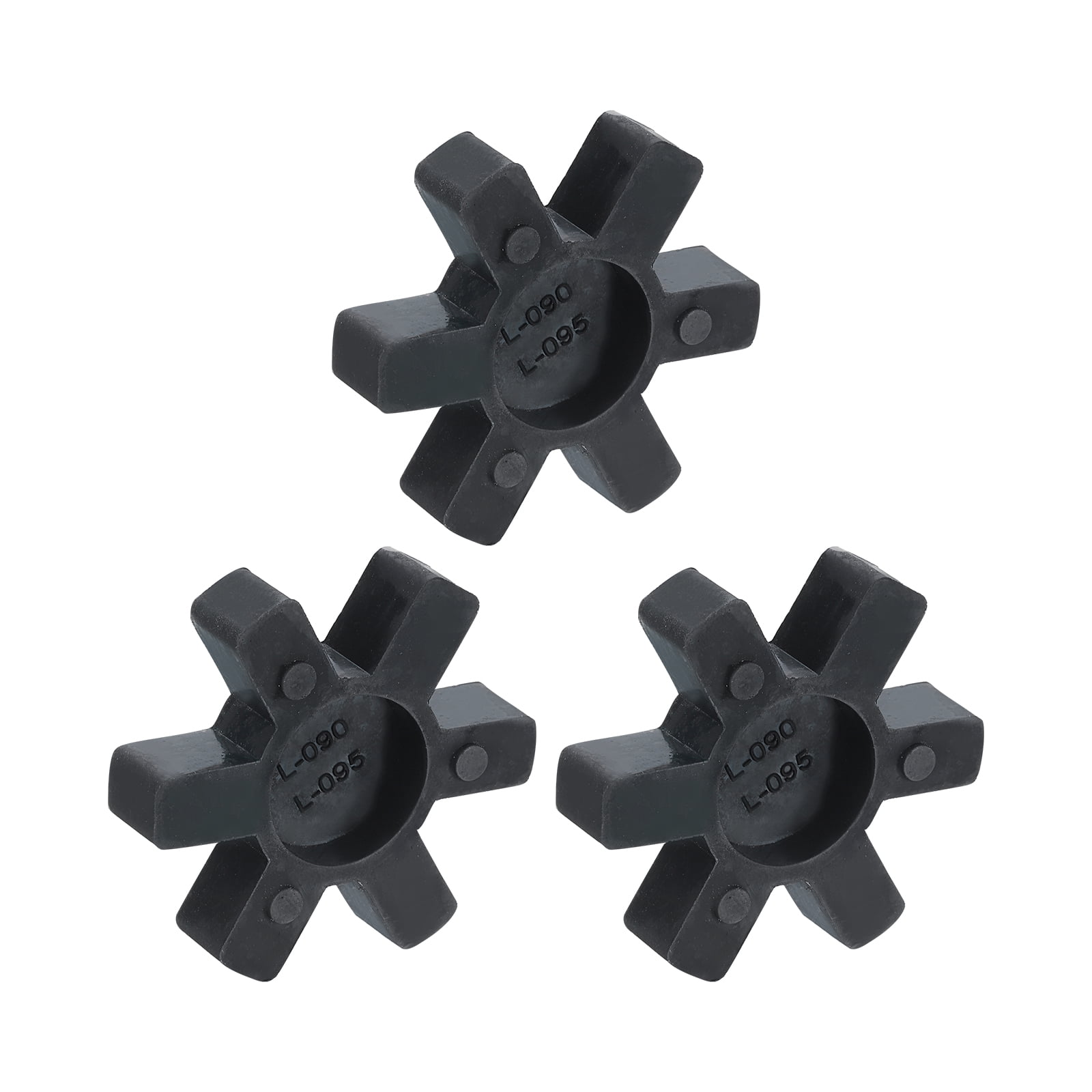 3pcs L090/L095 Jaw Coupling Insert NBR Rubber L-Jaw Coupler Set, Black ...