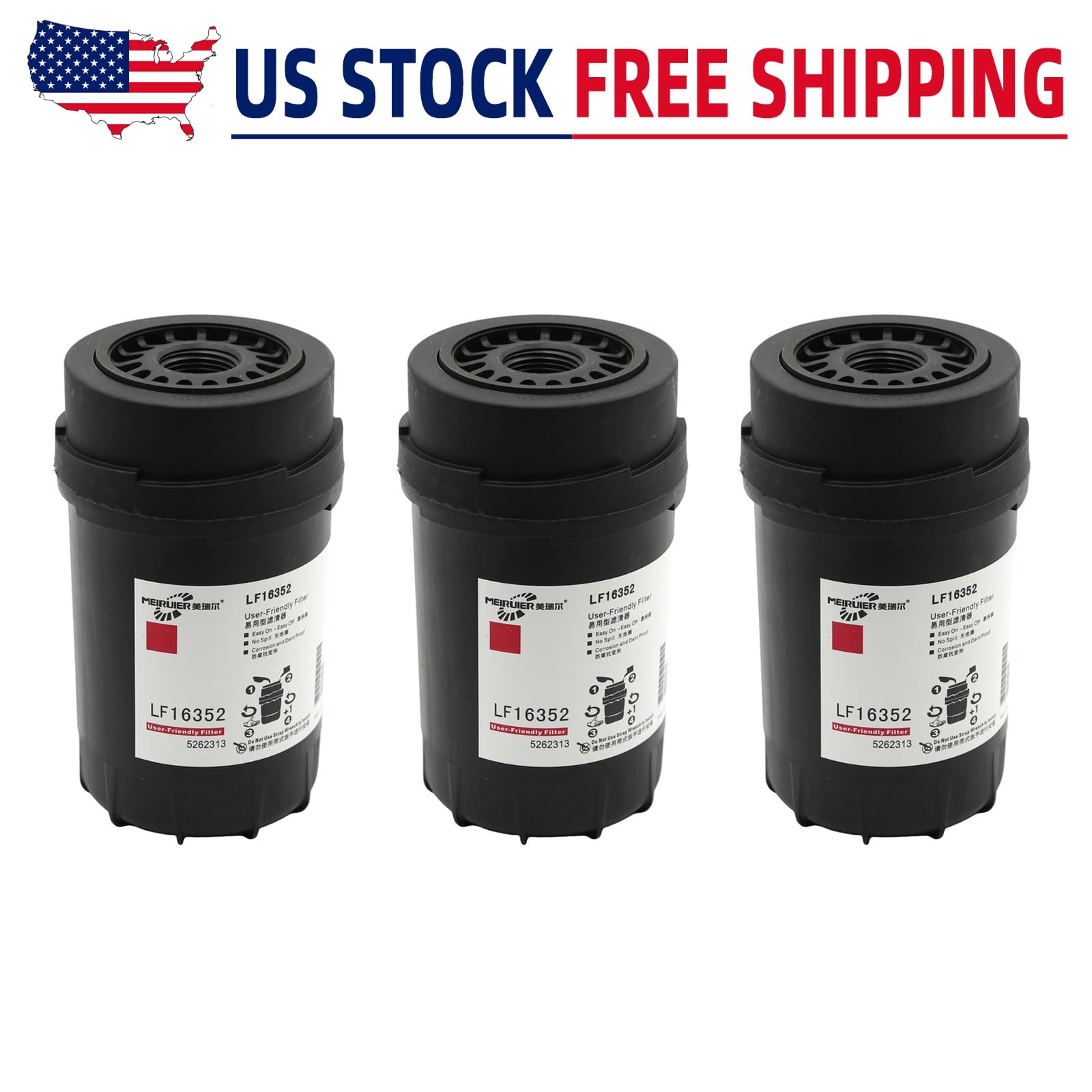 3pcs LF16352 Oil Filter Fit Cummins 3000 to 7000 2.8L 3.8 L l4 DIESEL ...