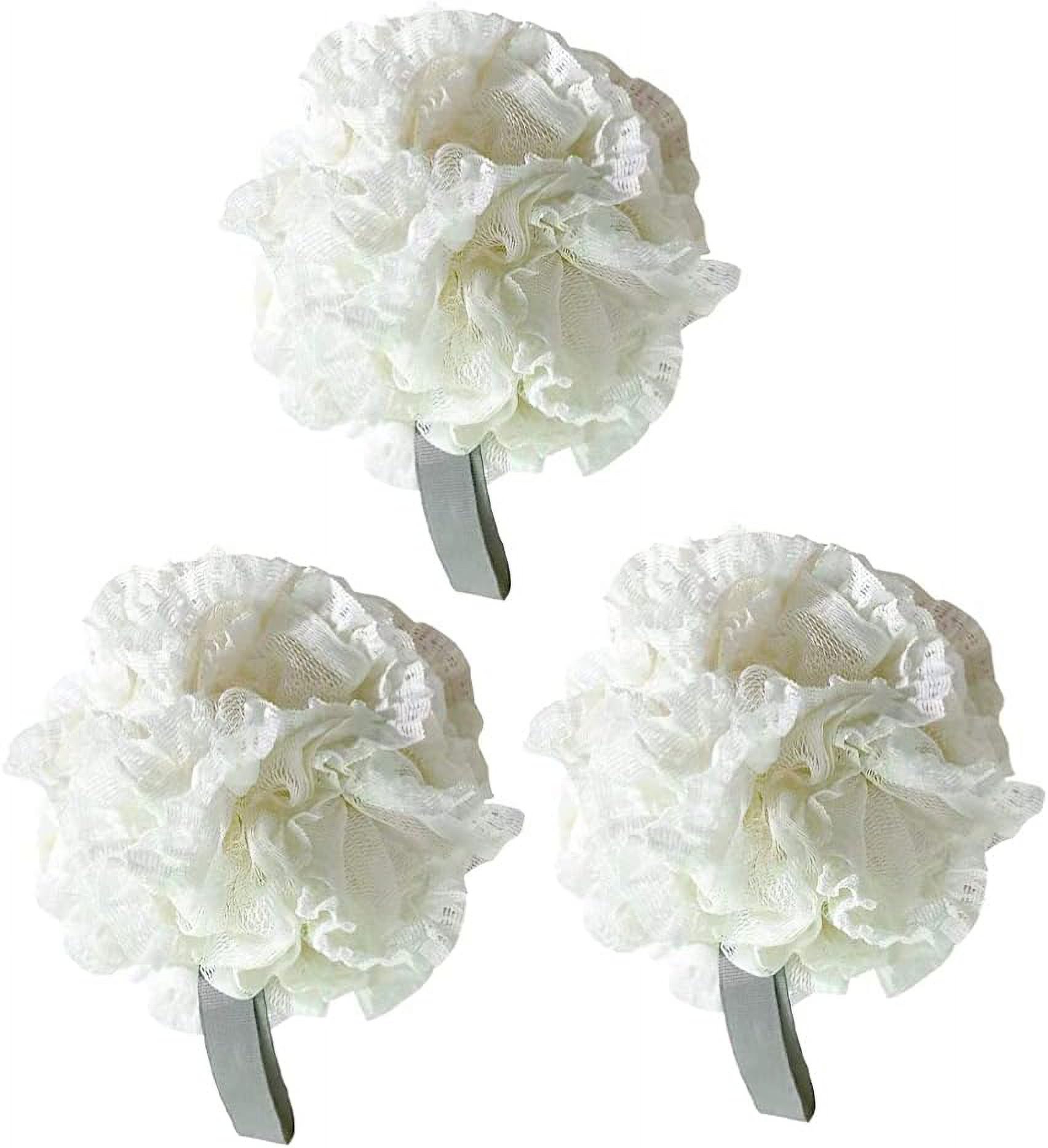 3pcs Lace Mesh Sponge Shower Deep Loofah Pad Mesh Pouf Shower ...