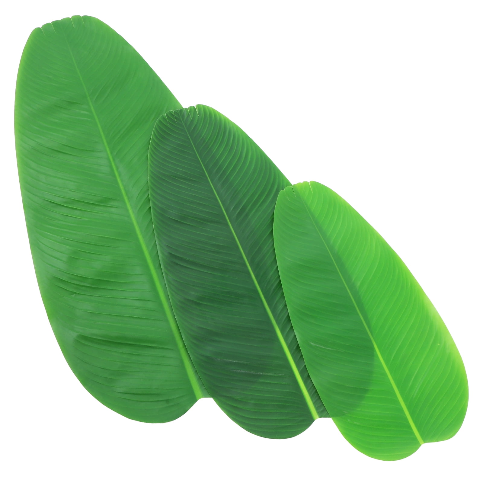 3pcs Large Fake Banana Leaves Tropical Artificial Leaves Banana Leaf ...