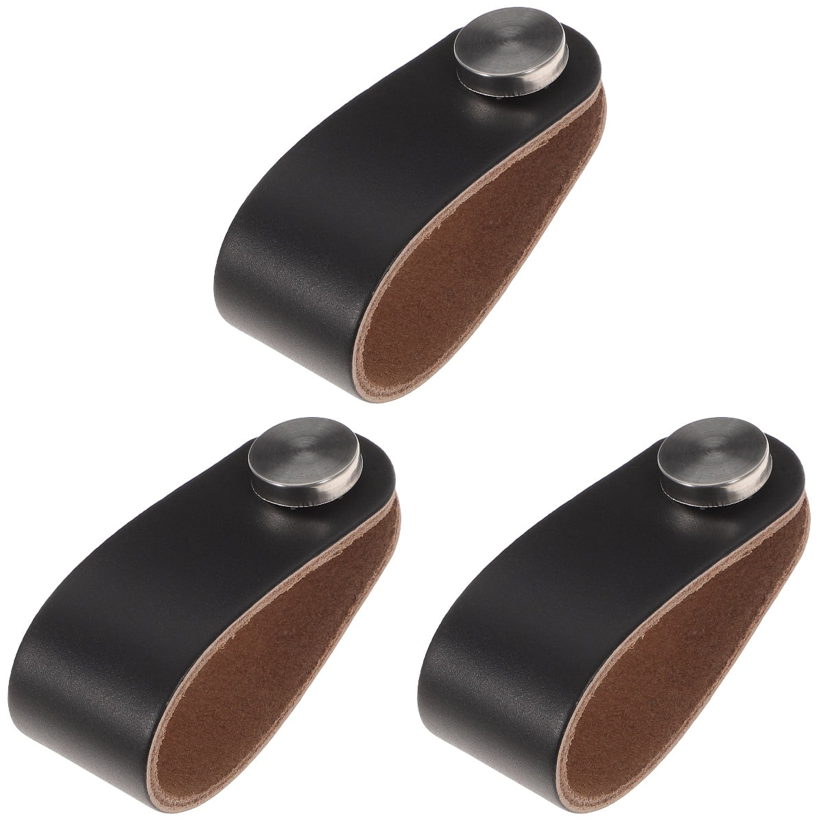 3pcs Leather Pull Cabinet Drawer Pull Dresser Pull Handle Wardrobe ...