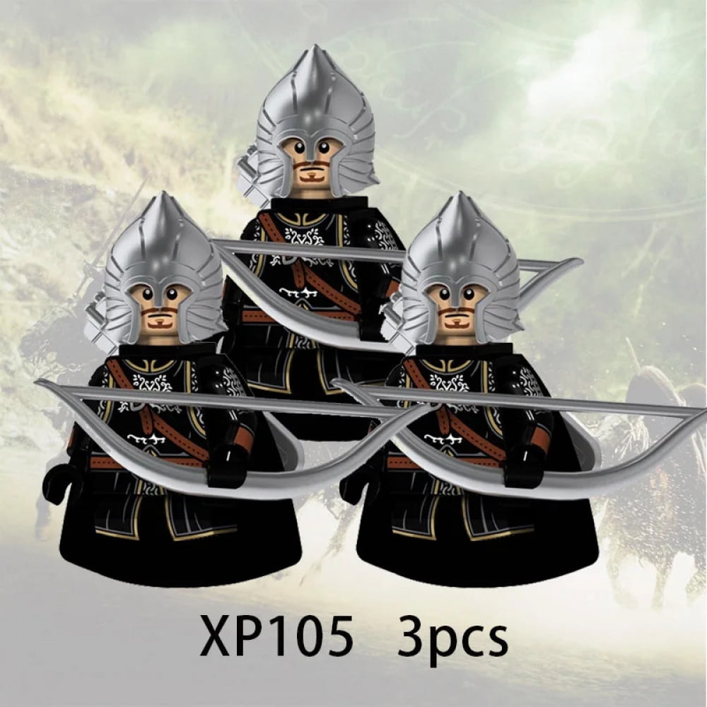 3pcs Lord Rings Elves Orcs Army Dwarf Rohan Mini Action Toy Figures ...