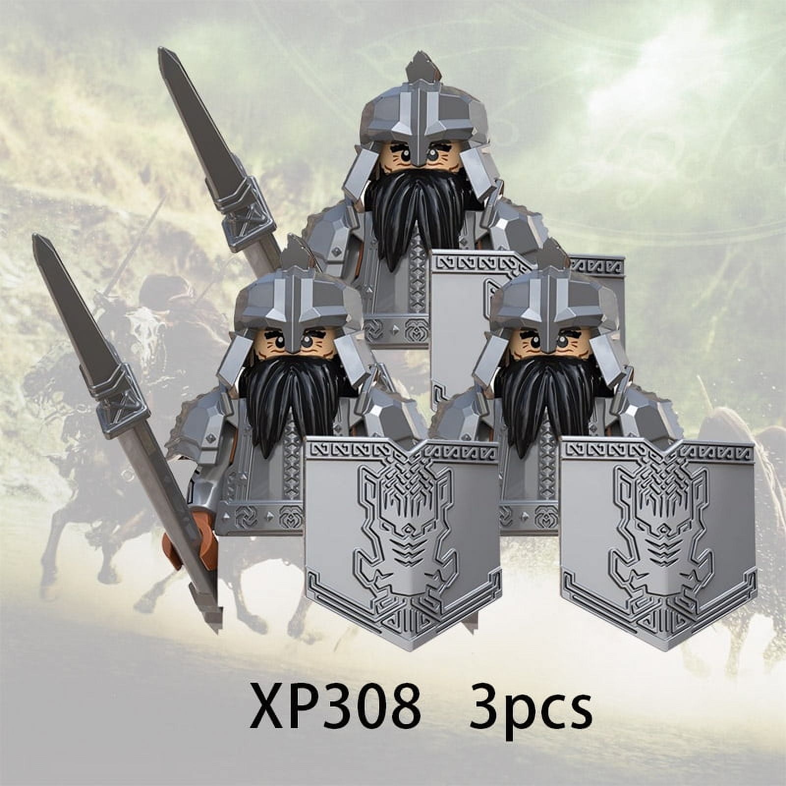 3pcs Lord Rings Elves Orcs Army Dwarf Rohan Mini Action Toy Figures ...