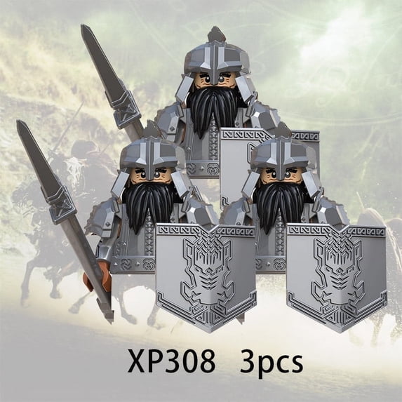 3pcs Lord Rings Elves Orcs Army Dwarf Rohan Mini Action Toy Figures ...