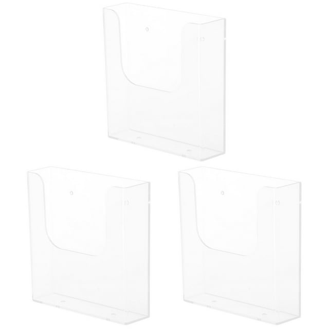 3pcs Magazine Holder Office File Organizer Clear Brochures Holder Wall ...