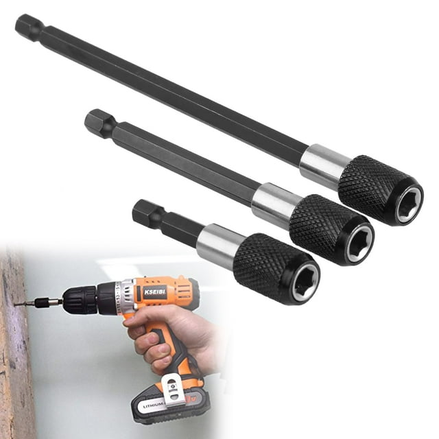 3pcs Magnetic Drill Bit Extensions，1/4" Hex Shank Quick Release Screwdriver Bit Holders ...