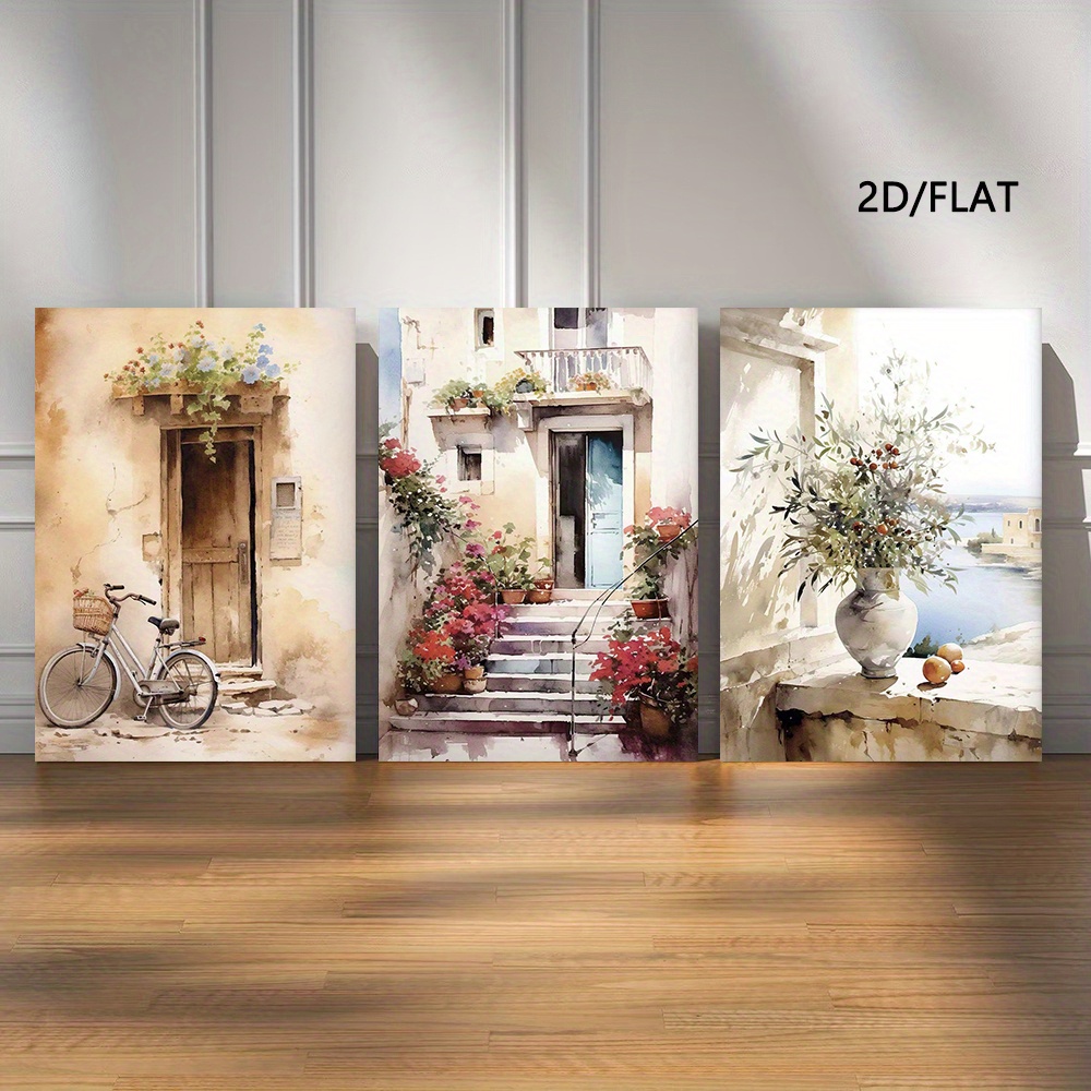 3pcs Mediterranean Sea Tree Europe Countryside Decor Beach House and ...