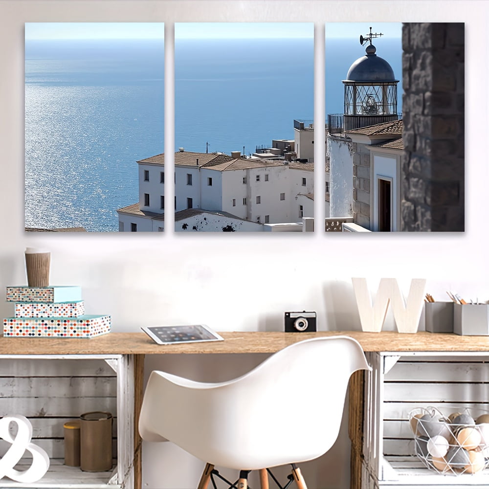 3pcs Mediterranean Style Canvas Wall Art - Frameless, Portrait ...
