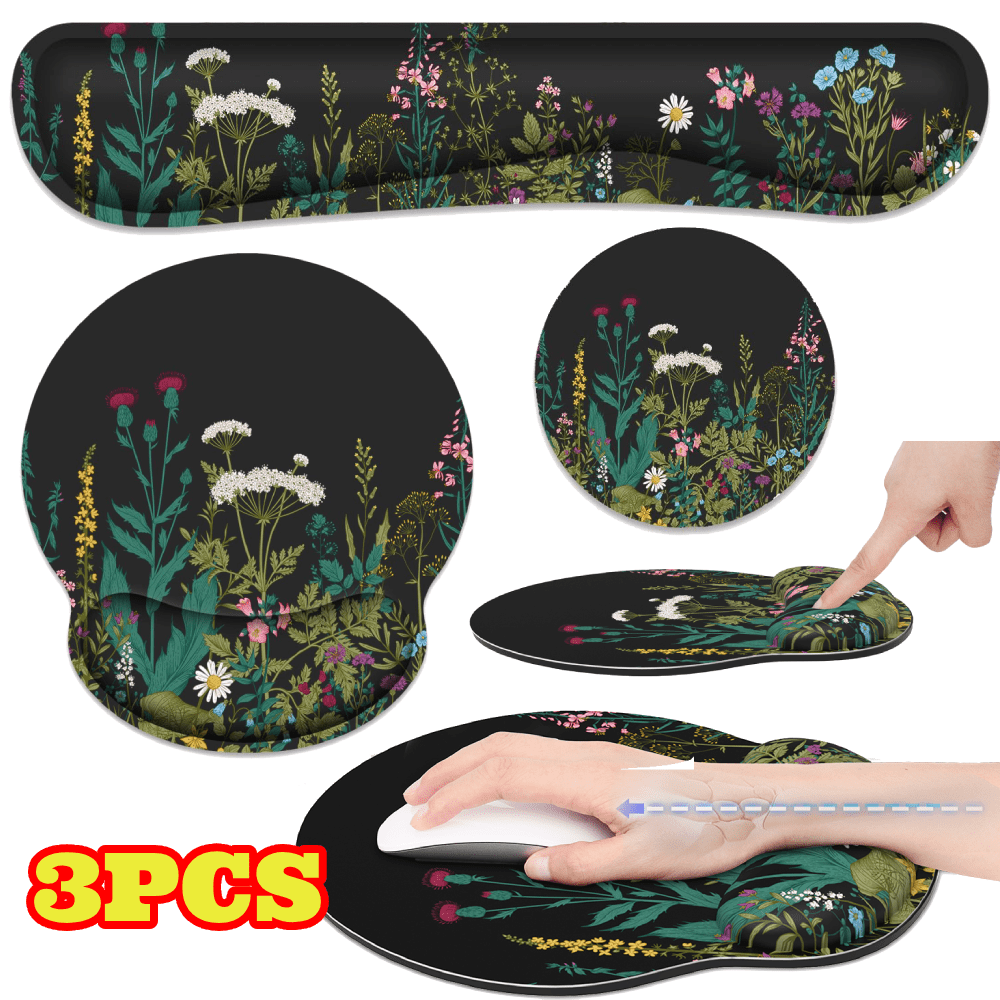 3pcs Memory Foam Mouse Pad Set, Anti Slip and Comfortable Mouse Pad ...