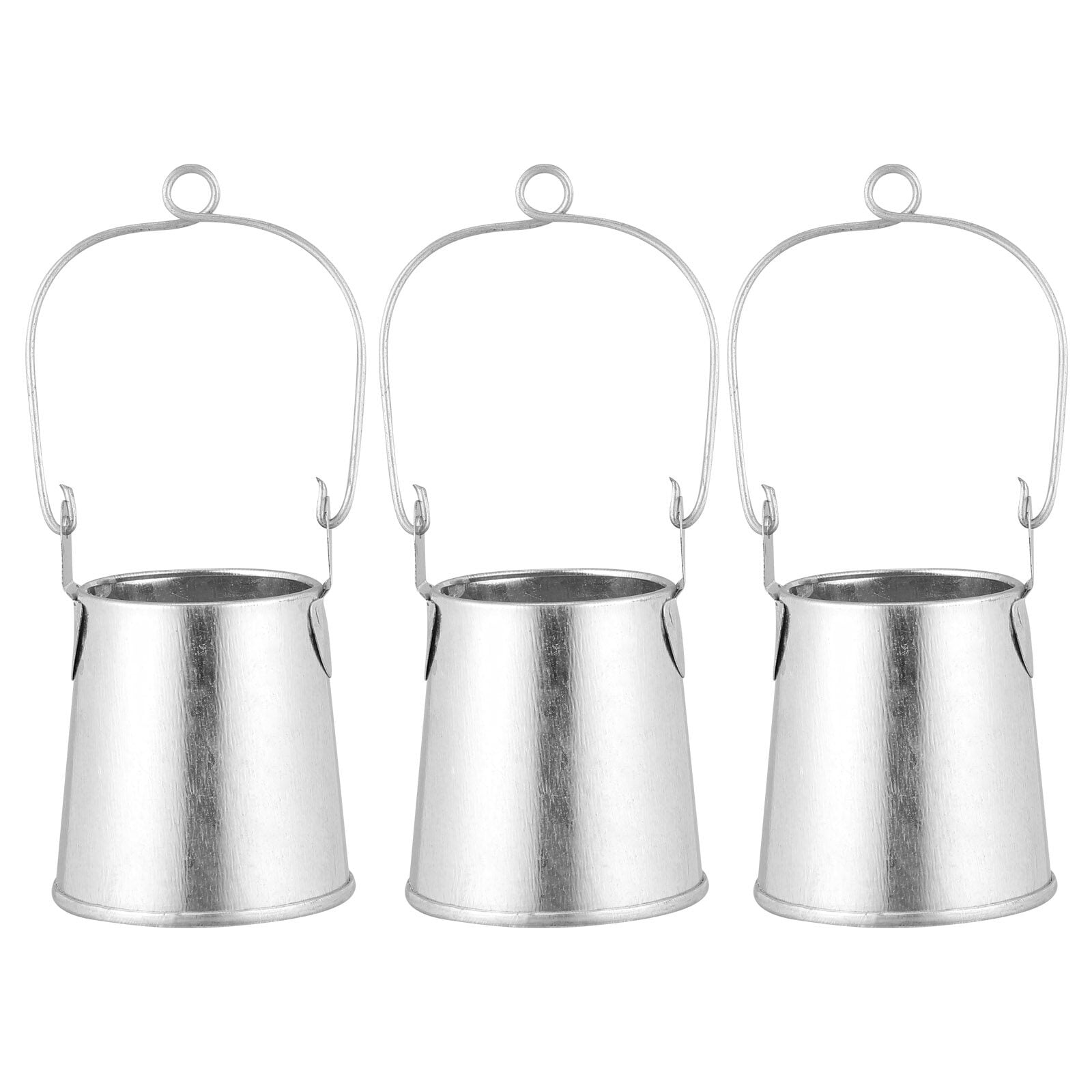 3pcs Metal Buckets Tinplate Tin Pails Containers with Handles Flower ...
