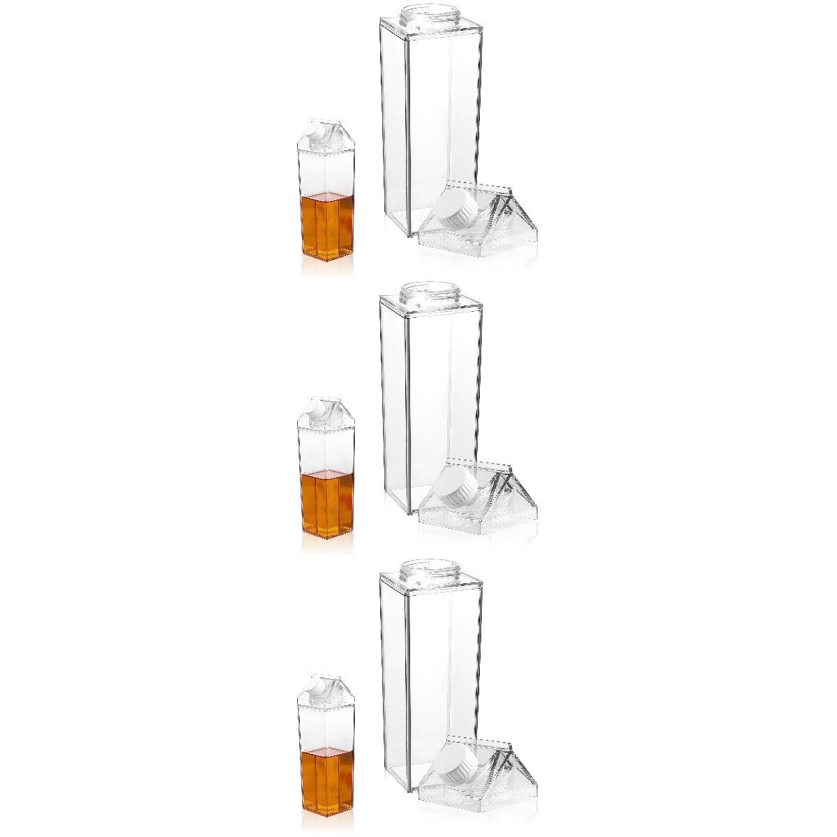 3pcs Milk Carton Bottle Clear Milk Bottle Coffee Milk Carton Bottle ...