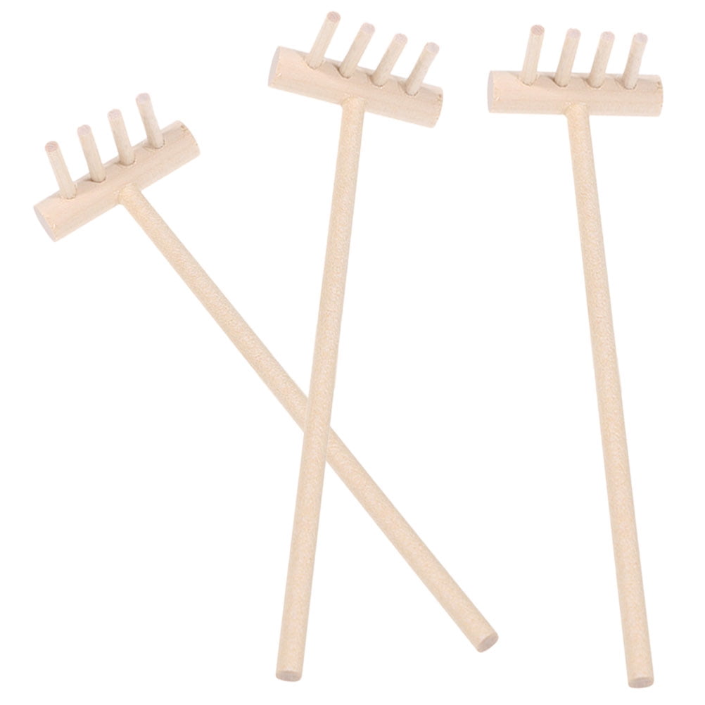 3pcs Mini Garden Rake Zen Garden Rake Tool Bamboo Mini Bamboo Rake ...