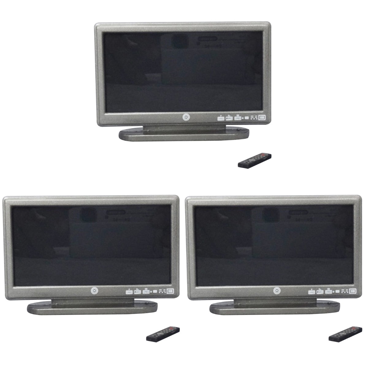 3pcs Mini House Scene Props Miniature Wide Screen Television Pretend ...