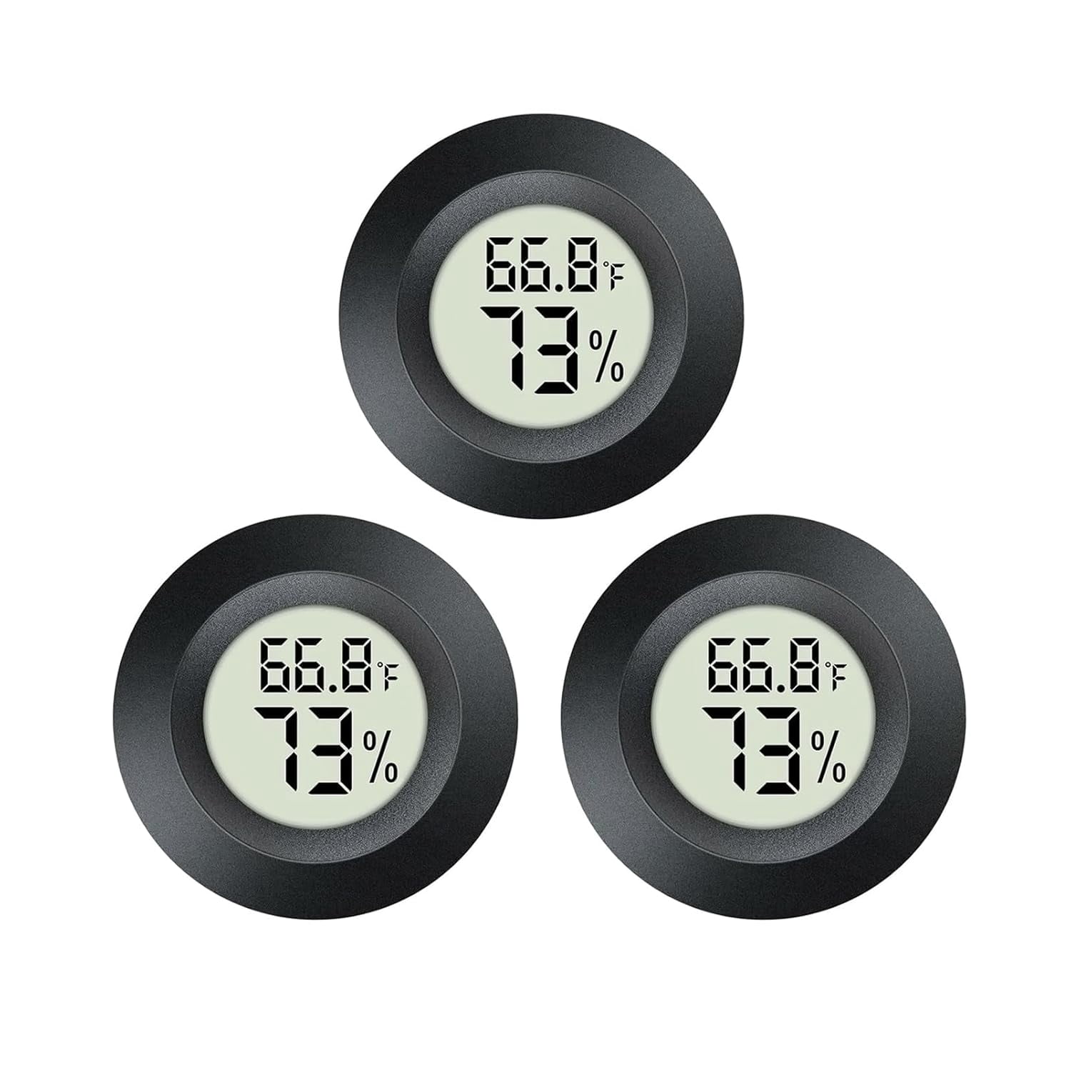 3pcs Mini Hygrometer Thermometer Indoor Outdoor Round Humidity Meter ...