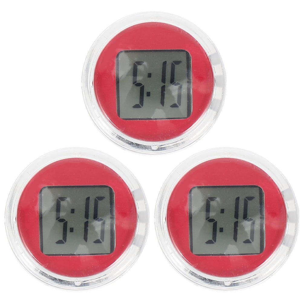 3pcs Mini Motorcycle Clocks Waterproof Stick-On Digital Clock for ...