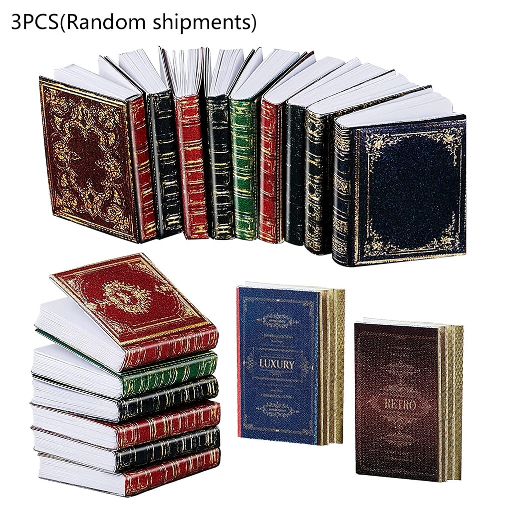 3pcs Miniatures Dollhouse Classical Mini Flip Books Notebook Pretend ...