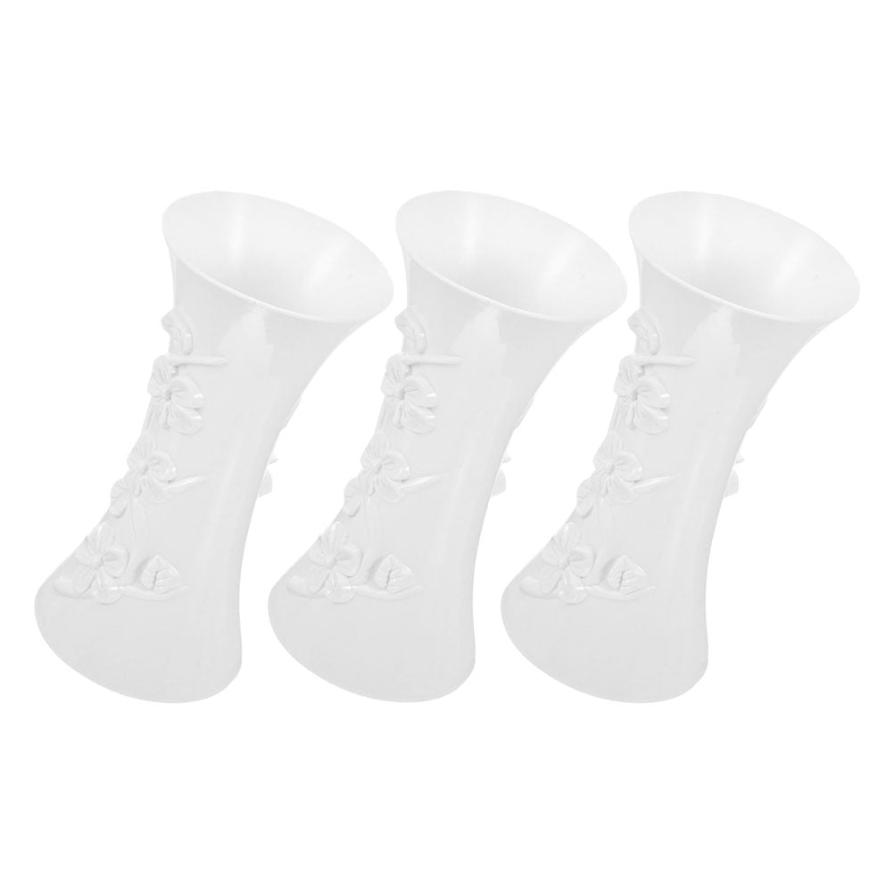 3pcs Minimalist Plastic Flower Vase Tiny White Floral Vase Portable ...
