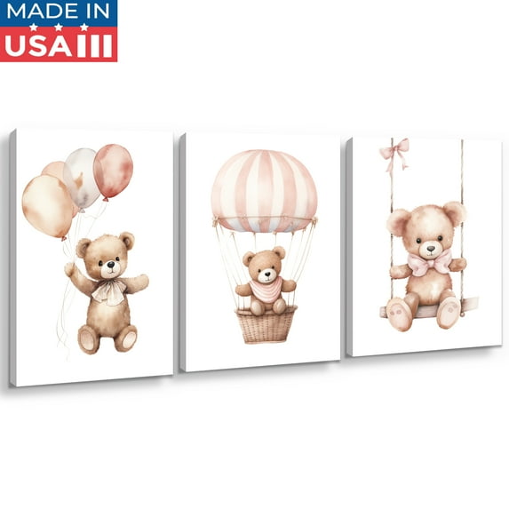 3pcs Modern Pink Balloon Hot Air Balloon Swing Decorative Painting ...