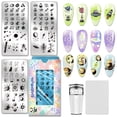 3pcs Moon Planet Nail Stamping Plates Outer Space Nail Art Templates ...