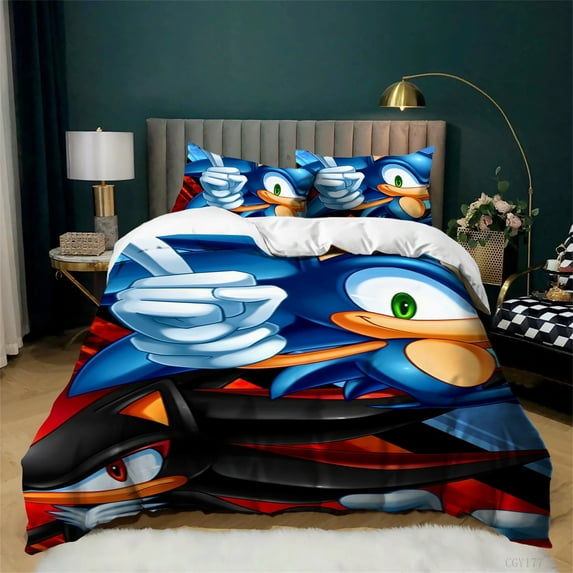 3pcs Movie Sonic Bedding Duvet Cover Set Graphic Lightweight Comforter ...