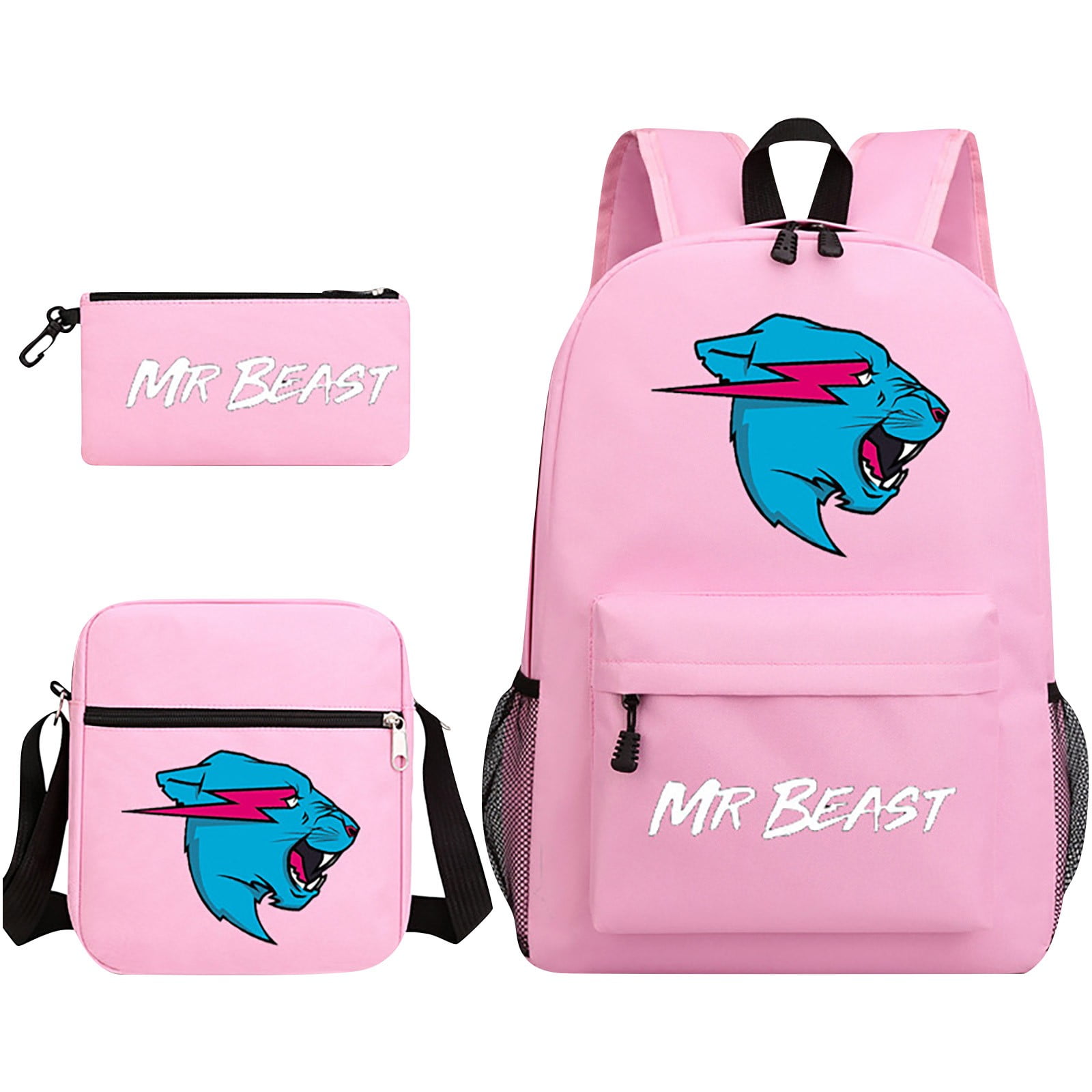 3pcs Mr Beast Backpack for Students - Cute Cartoon Printed Backpack ...