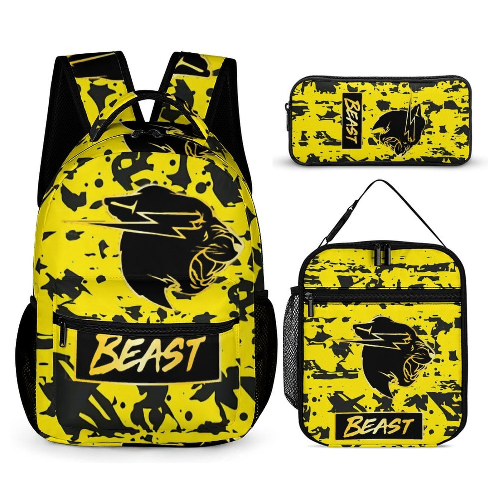 3pcs Mr Beast Lightning Cat Backpack Set, Multi-functional Laptop Bag ...