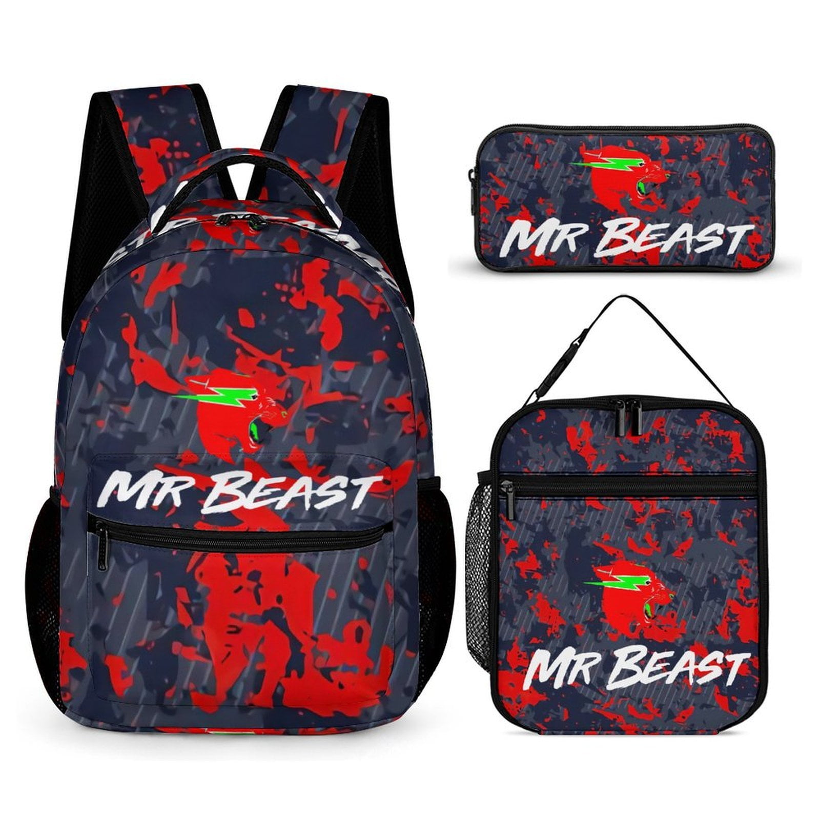 3pcs Mr Beast Lightning Cat Backpack Set, Multi-functional Laptop Bag ...