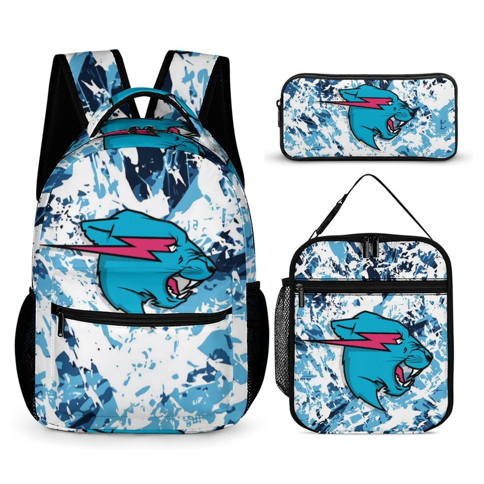 3pcs Mr-beast Backpack Set, Multi-functional Laptop Bag 17in Water ...