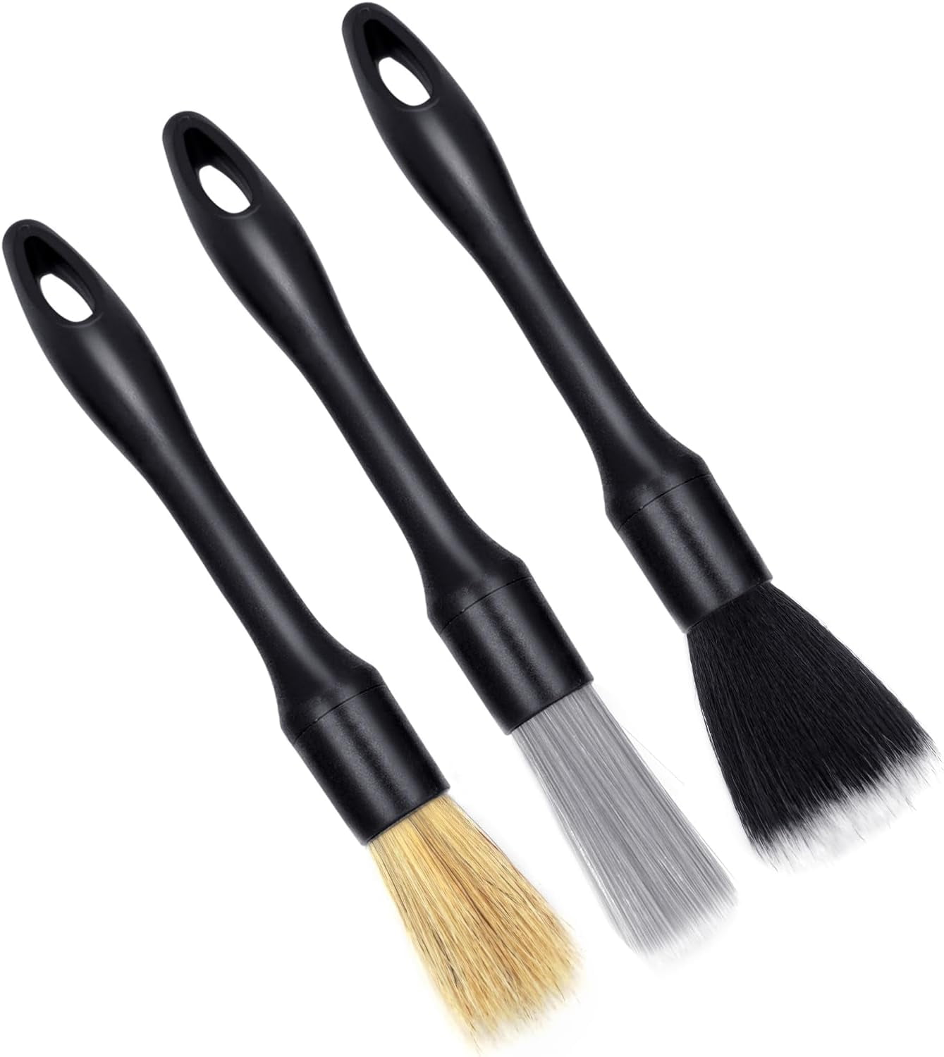 3pcs Multifunctional Auto Car Detailing Brushes Different Size Ultra ...