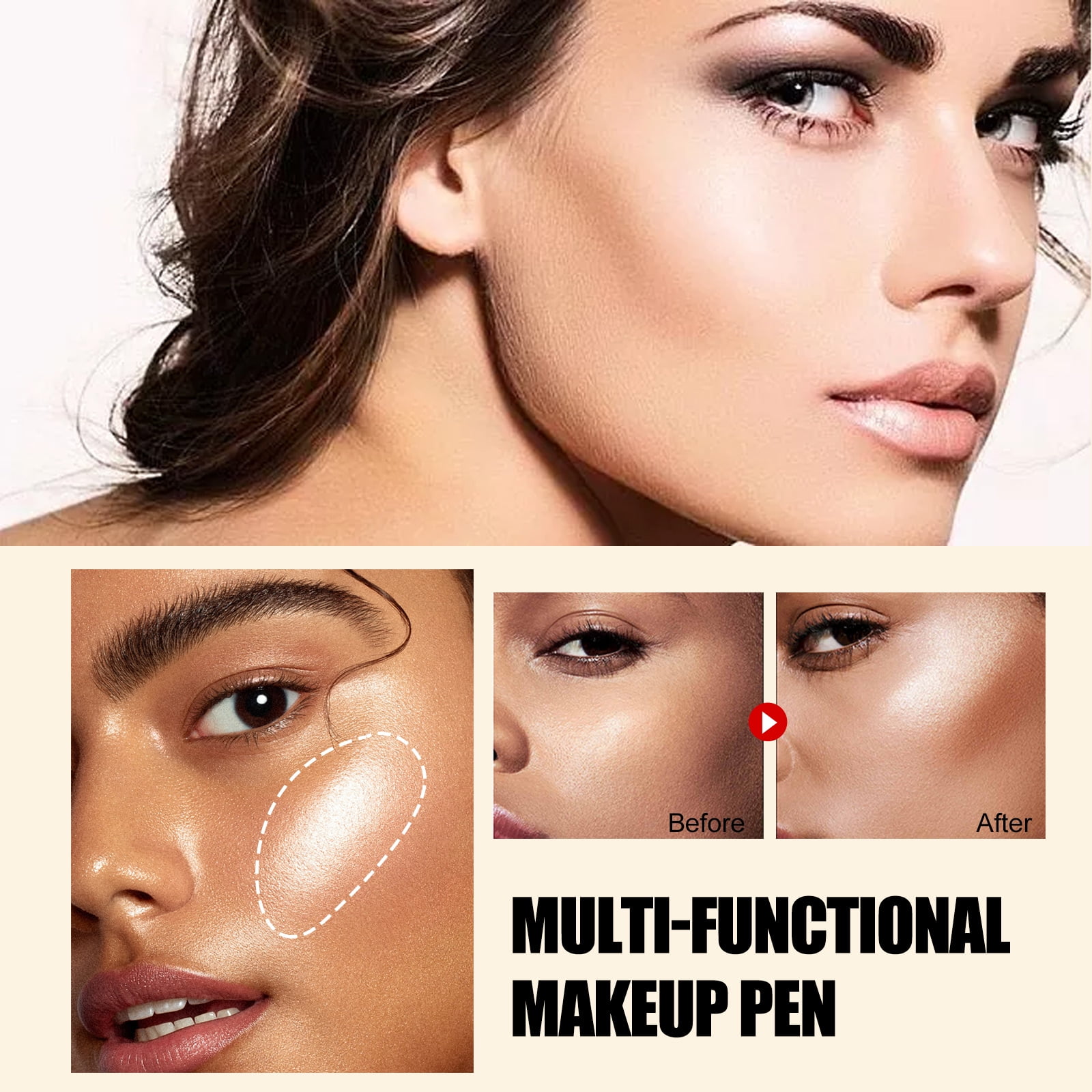 3pcs Multifunctional Makeup Pen, Face Light Highlight Natural Three ...