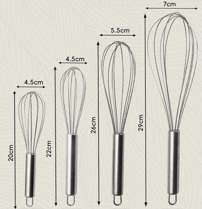 3pcs Multipurpose Whisks - Food-Grade Stainless Steel Balloon Whisks (4 ...