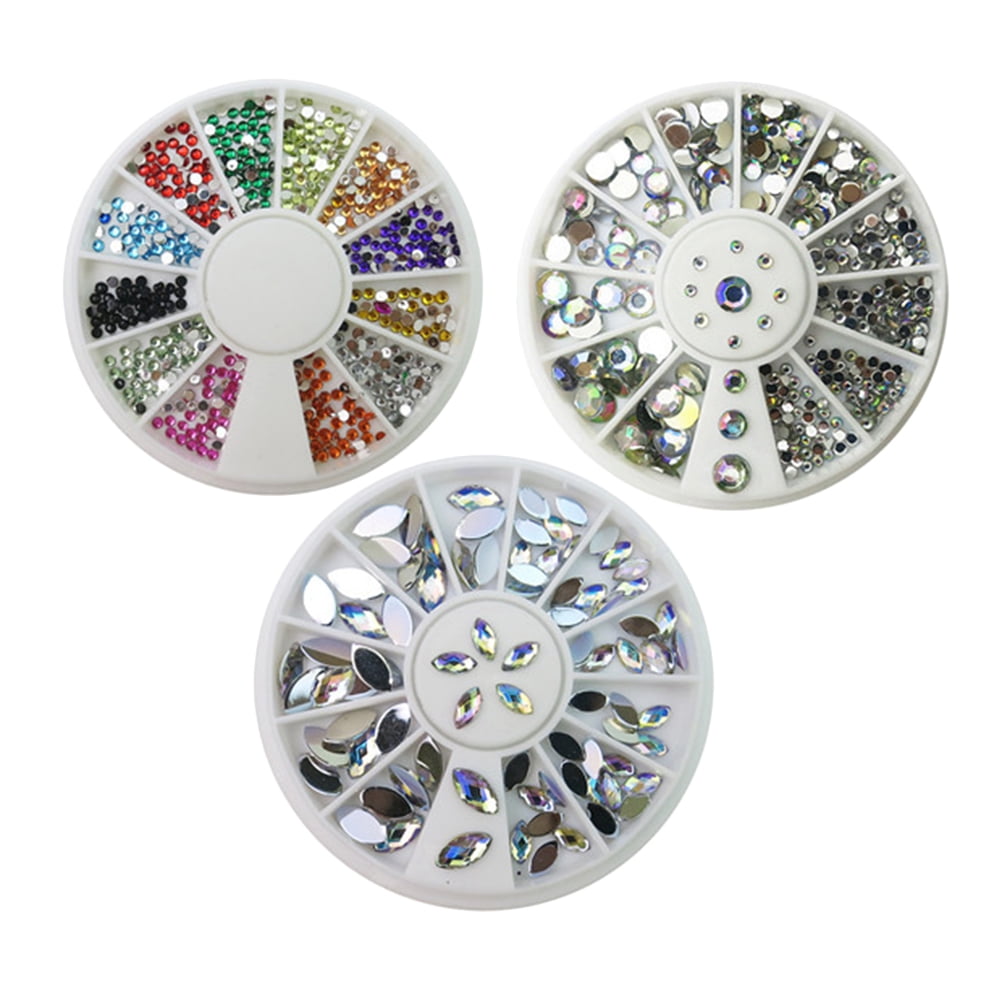 3pcs Nail Art Drill Turntable Drill DIY Colorful Diamond Jewelry Making ...