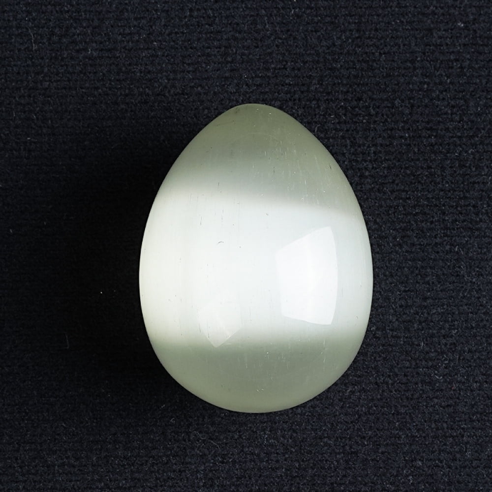3pcs Natural Crystal Eggs | White Tiger Eyes Stone | 45x35mm Hand ...