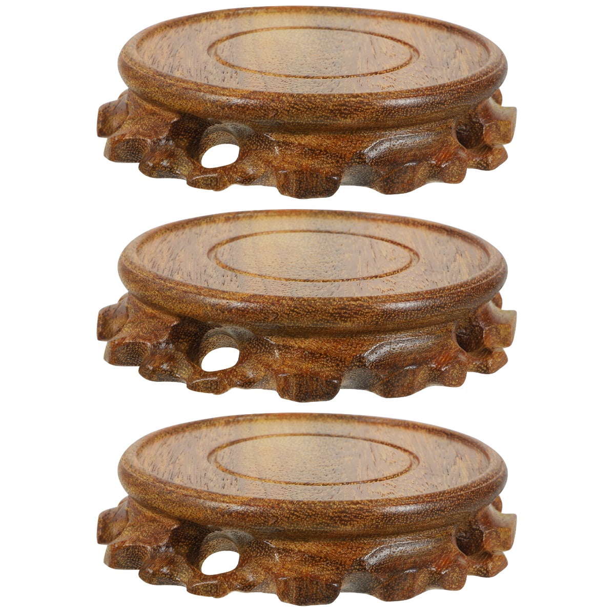 3pcs Nature Wood Display Base Wood Display Stand Wooden Pedestal for ...