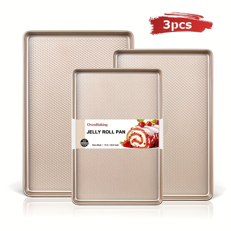 3pcs Nonstick Kitchen Oven Baking Pans - Premium & Stylish Non-Stick ...