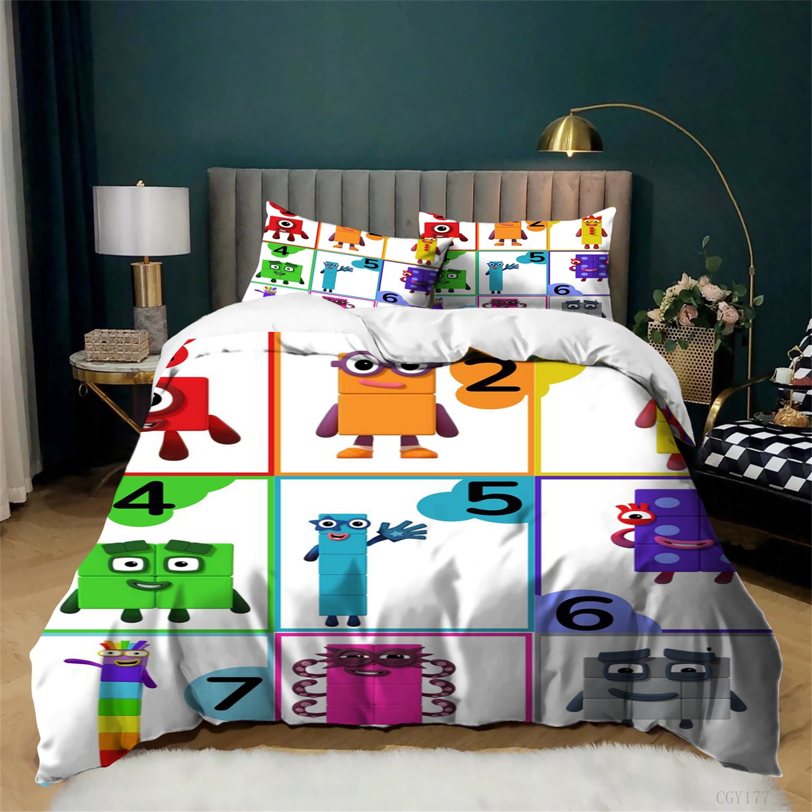 3pcs Numberblocks Bedding Set Soft Comfortable Duvet Cover Set for ...