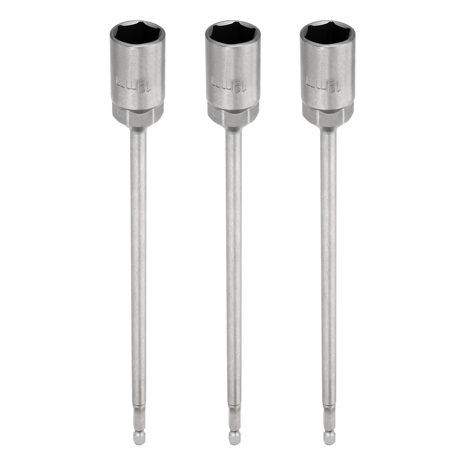 Uxcell 3Pcs Nut Driver Drill Bit 19mm Socket 1/4" Hex Shank 10" Long ...