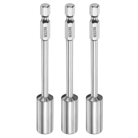 3pcs Nut Driver Drill Bit 8mm Socket 1/4" Hex Shank 3.94" Long Setters ...