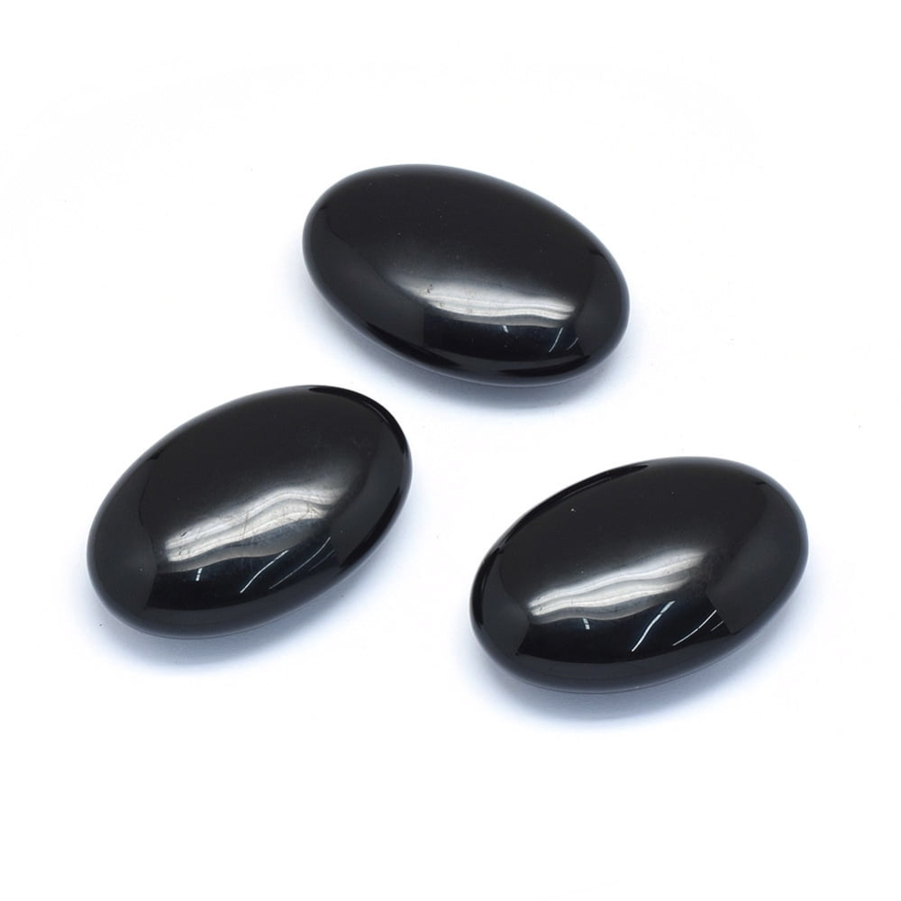 3pcs Obsidian Massage Palm Stones Pocket Worry Stone for Anxiety Stress ...