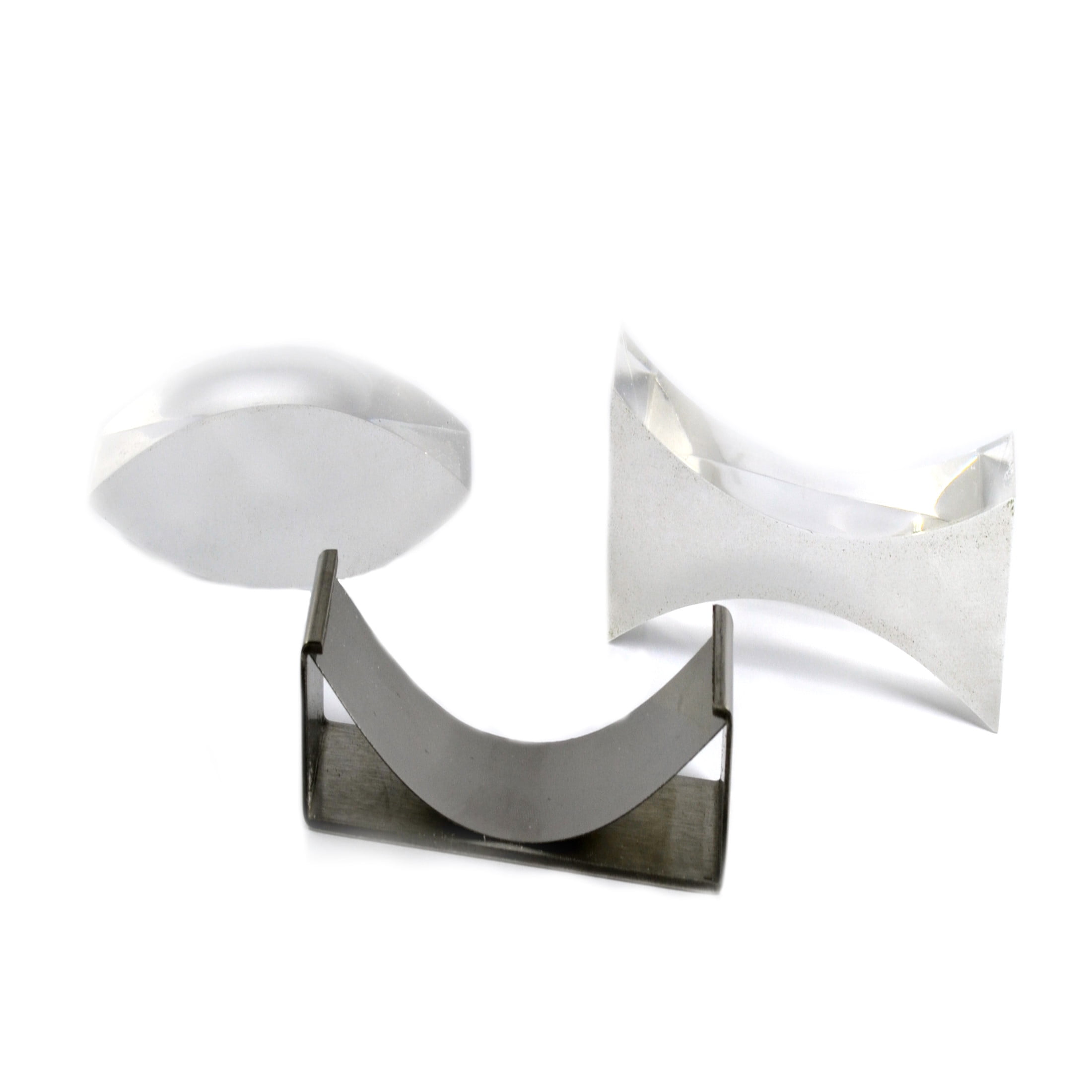 3pcs Optics Lens/Mirror Set with Plastic Storage Box - 2 Acrylic Prisms ...