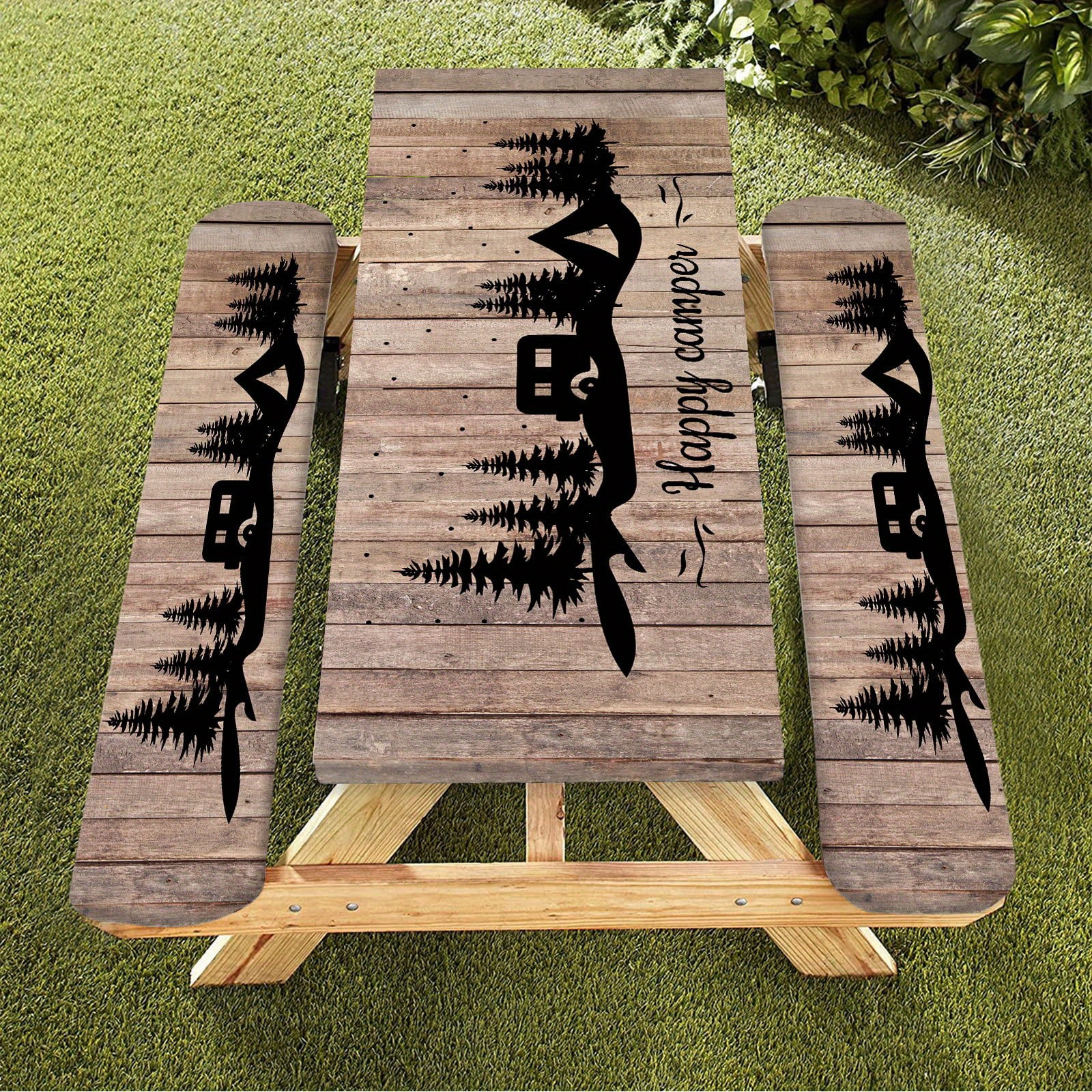 3pcs Outdoor Camping Theme Picnic Tablecloth, Tablecloth Decorative ...