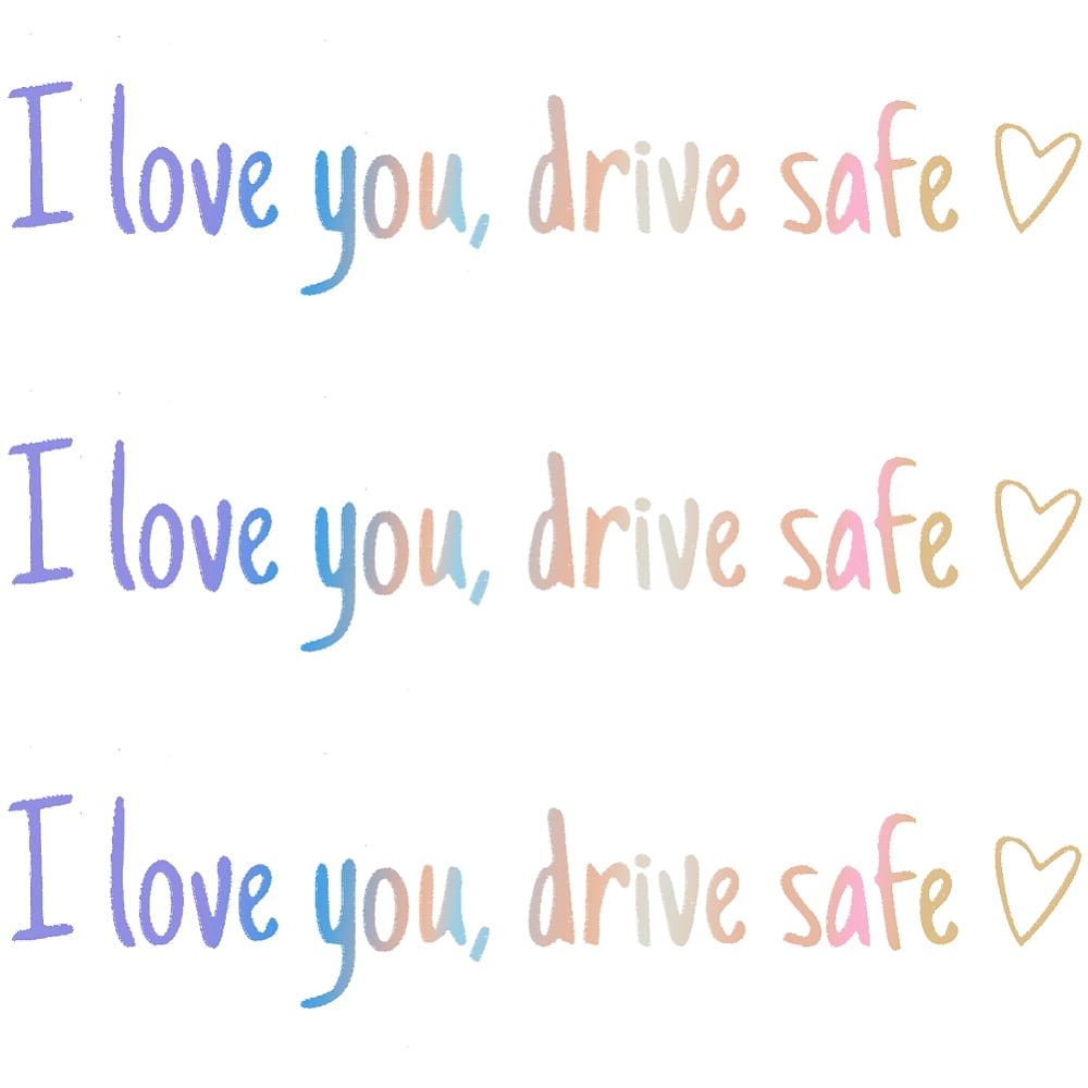 3pcs PVC Self Adhesive Car Stickers Waterproof Word Car Rearview Mirror ...