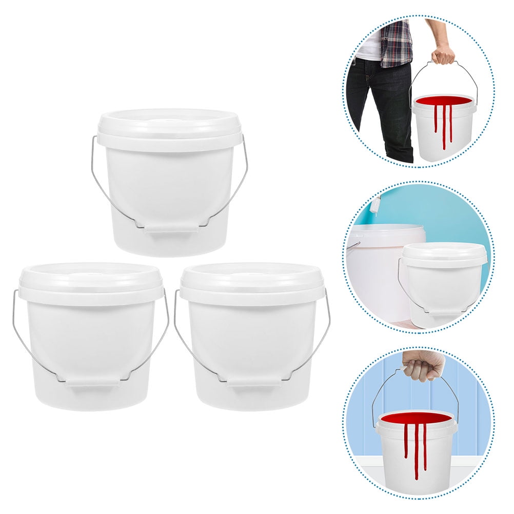 3pcs Painting Bucket Multi-functional Bucket Hand-held Bucket 4-liter ...