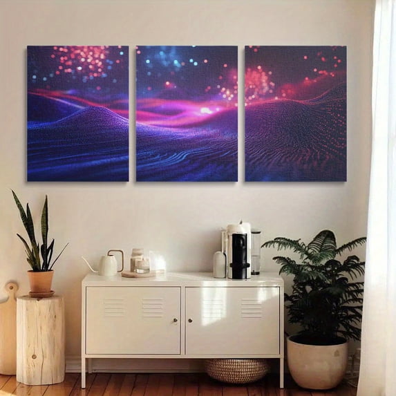 3pcs Patriotic American Flag Canvas Wall Art Set - Frameless Triptych ...