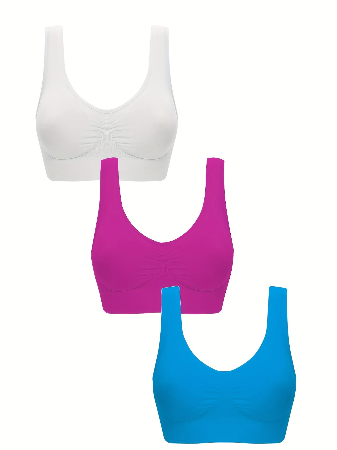 3pcs Comfy & Breathable Wireless Perfect for Running and Workouts ...