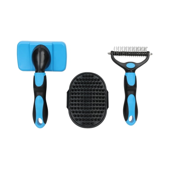 3pcs Pet Comb Set - Grooming Rake & Comb & Bath Brush Dematting Tools ...