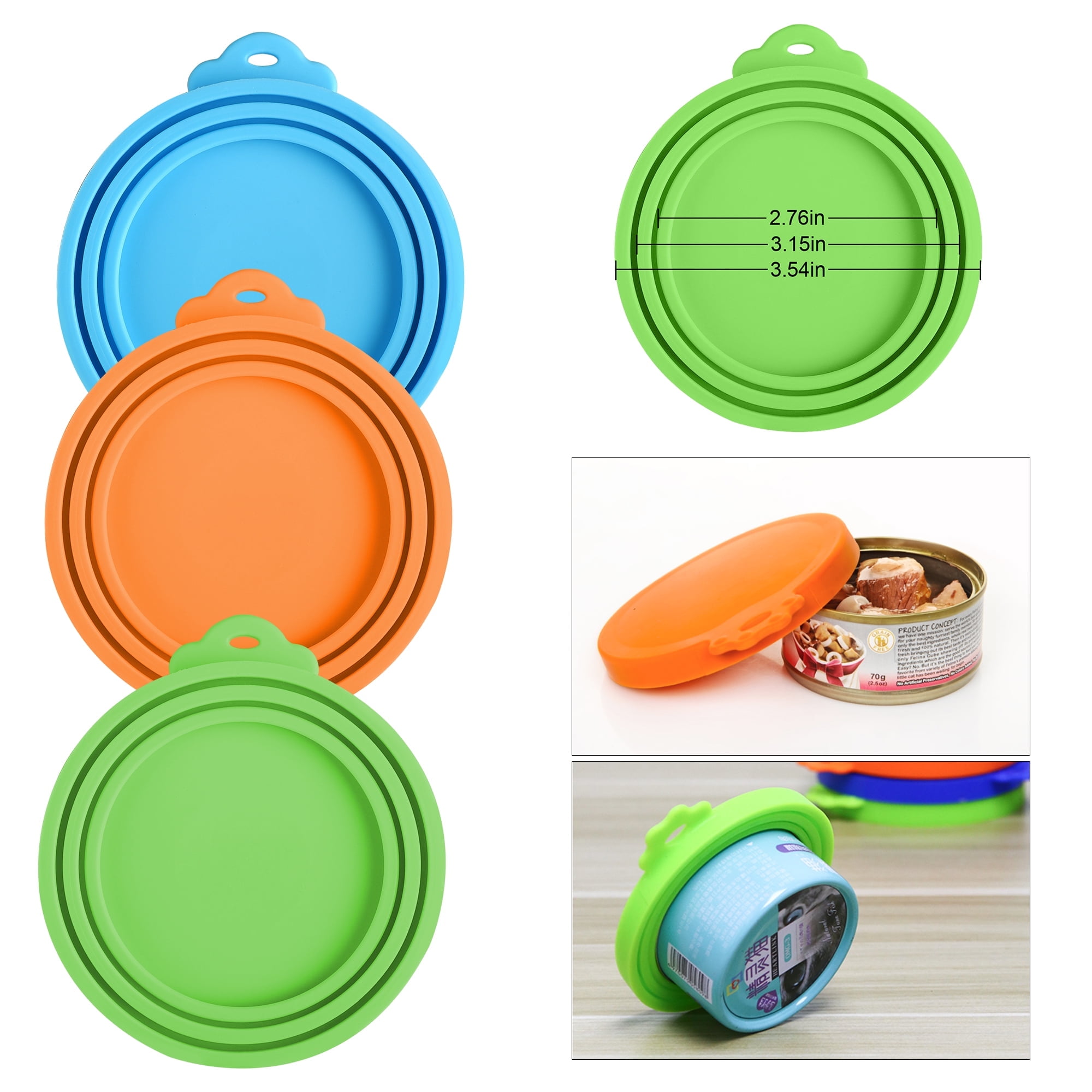 3pcs Pet Food Can Covers,Universal Silicone Can Lids FDA Safe BPA Free ...